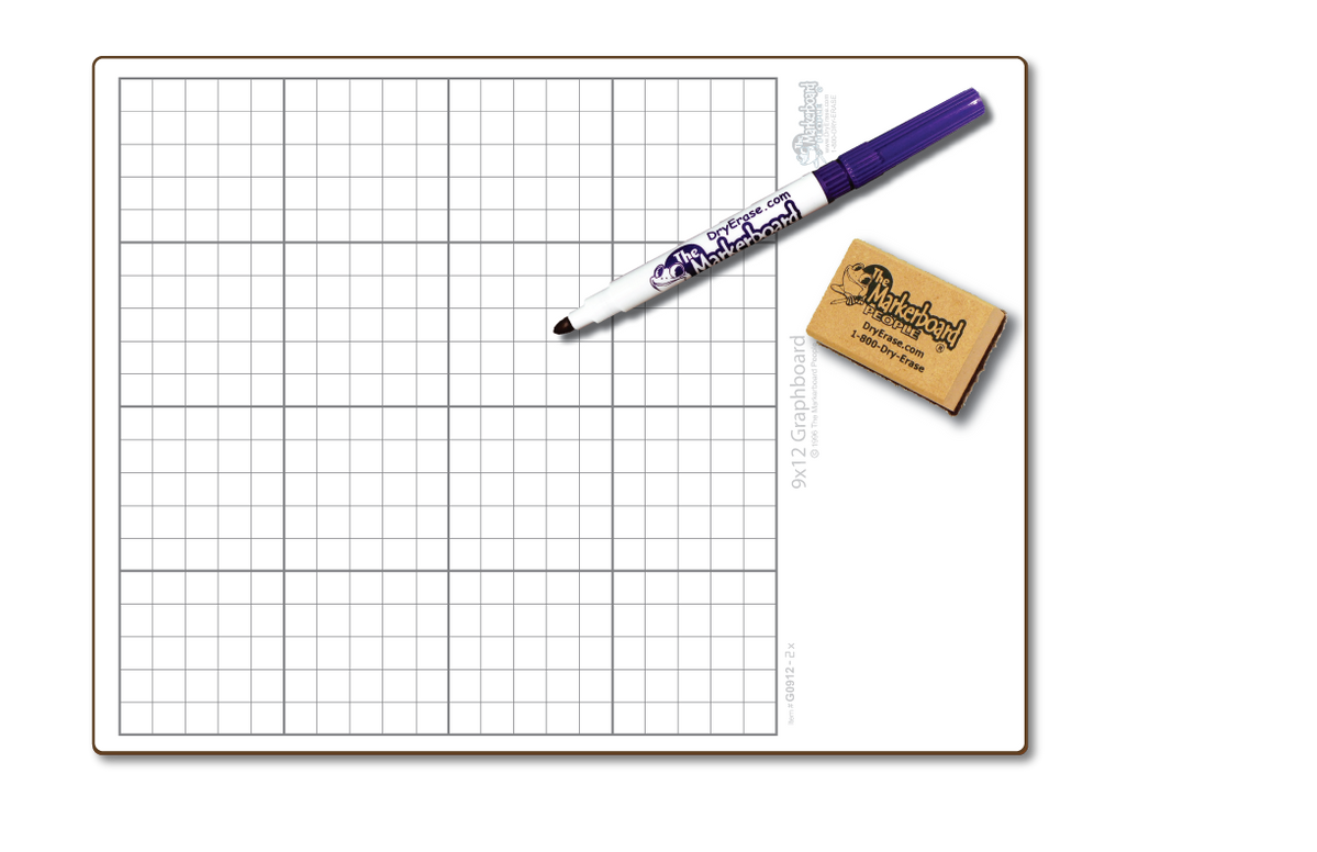 9" x 12" Graphboard - Marker & Eraser Combo Kit — DryErase.com