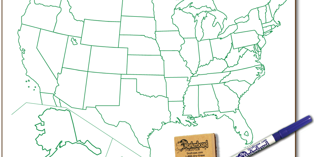 US / World Map Board - Marker & Eraser Combo Kit — DryErase.com