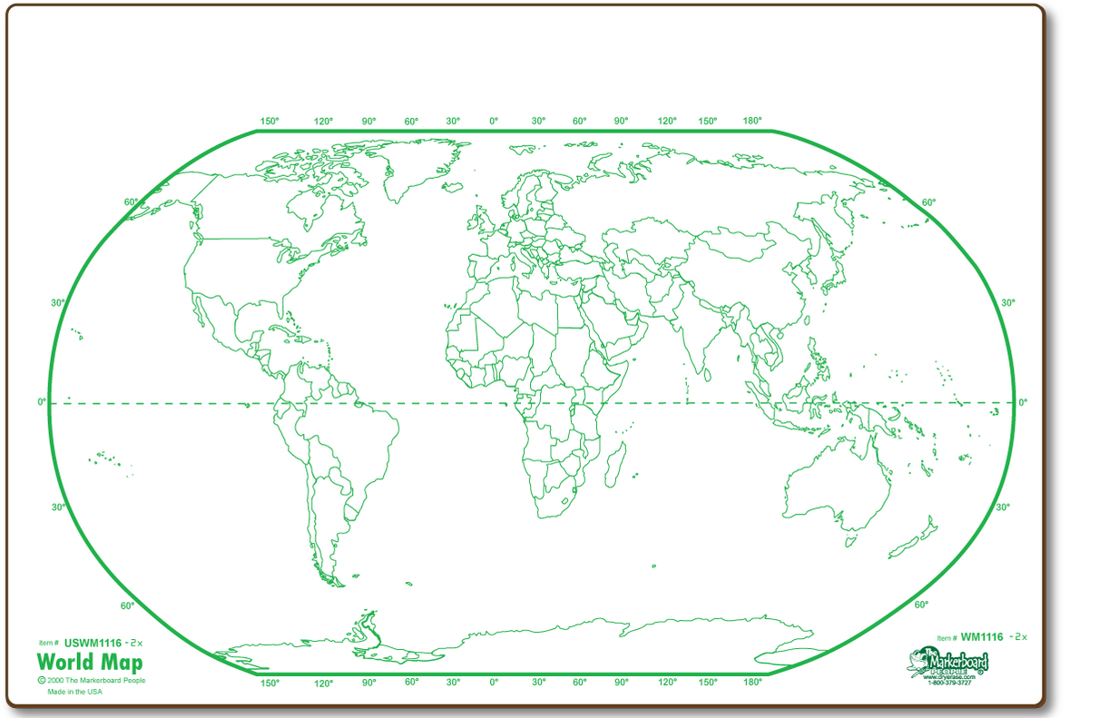 World Map Board — DryErase.com